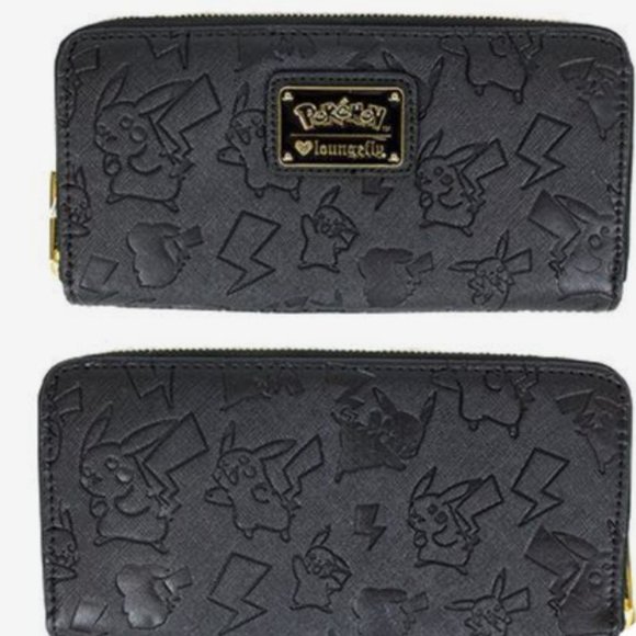 Loungefly | Bags | Loungefly Pokemon Pikachu Black Embossed Wallet ...